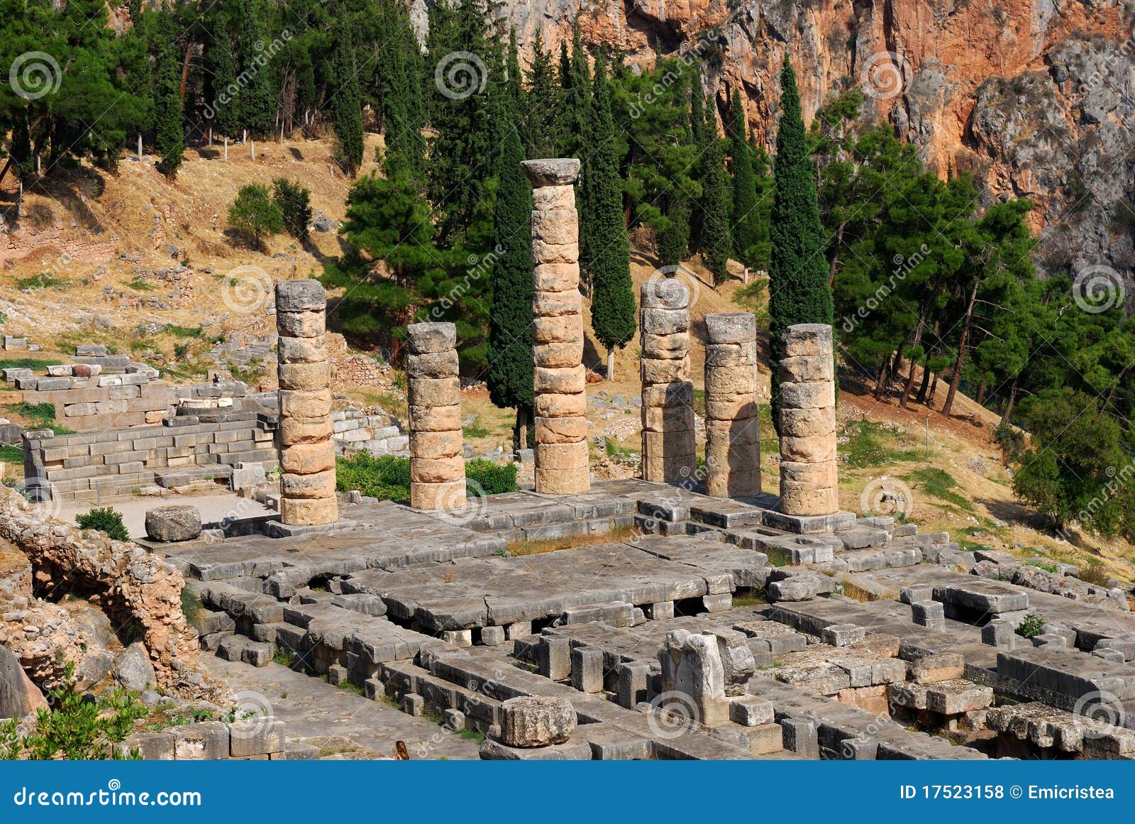 Apolllo Temple of Delphi, Greece Stock Photo - Image of prophecy ...