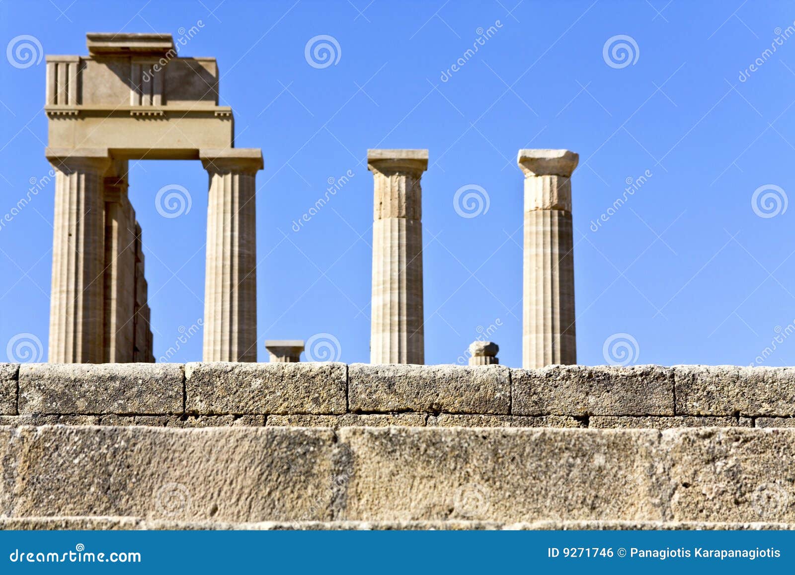 Apollo Ancient Temple, Rhodes, Greece Stock Photo - Image of greece ...