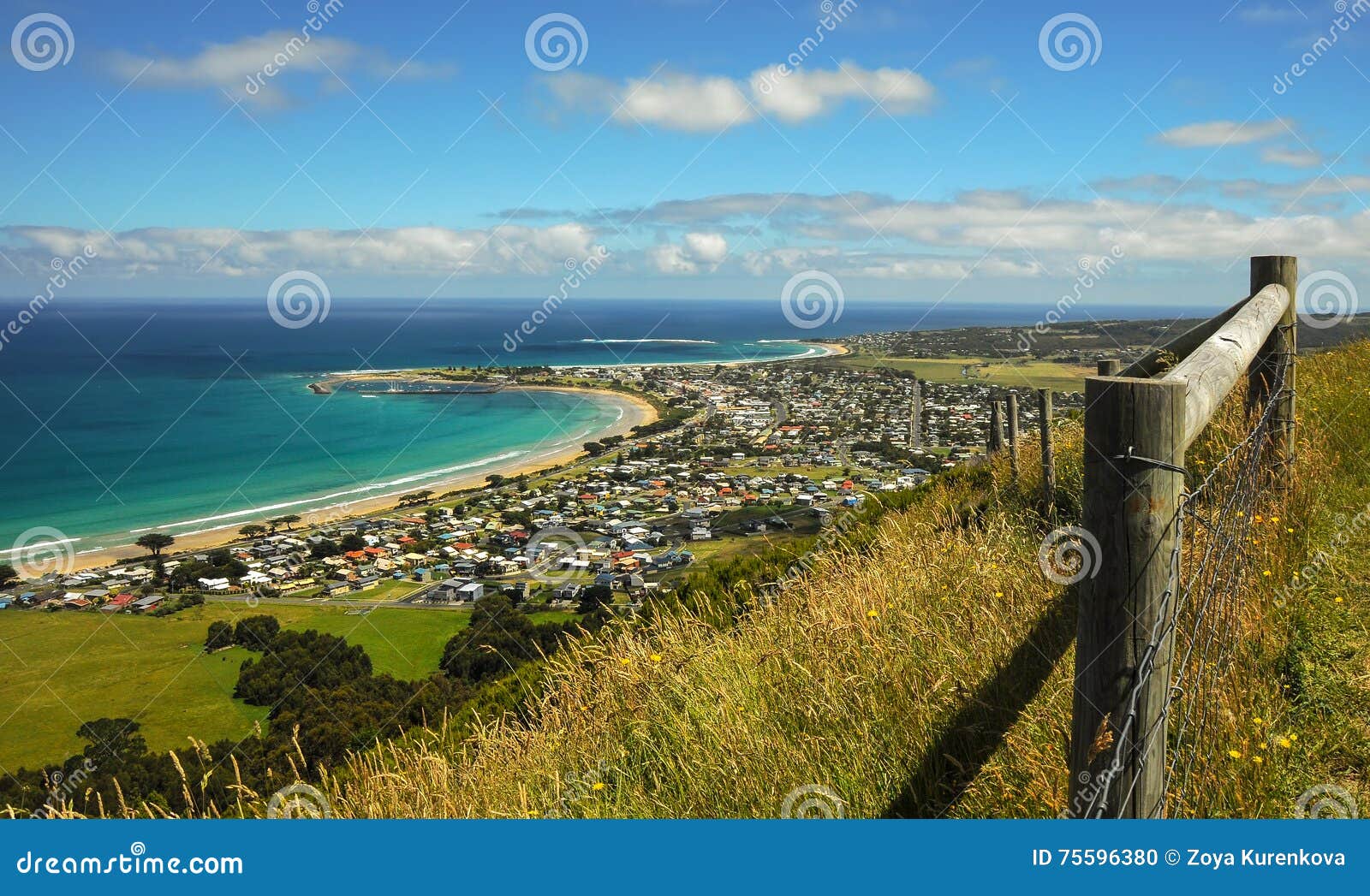 Apollo Bay stock photo. Image of people, trees, deck - 75596380