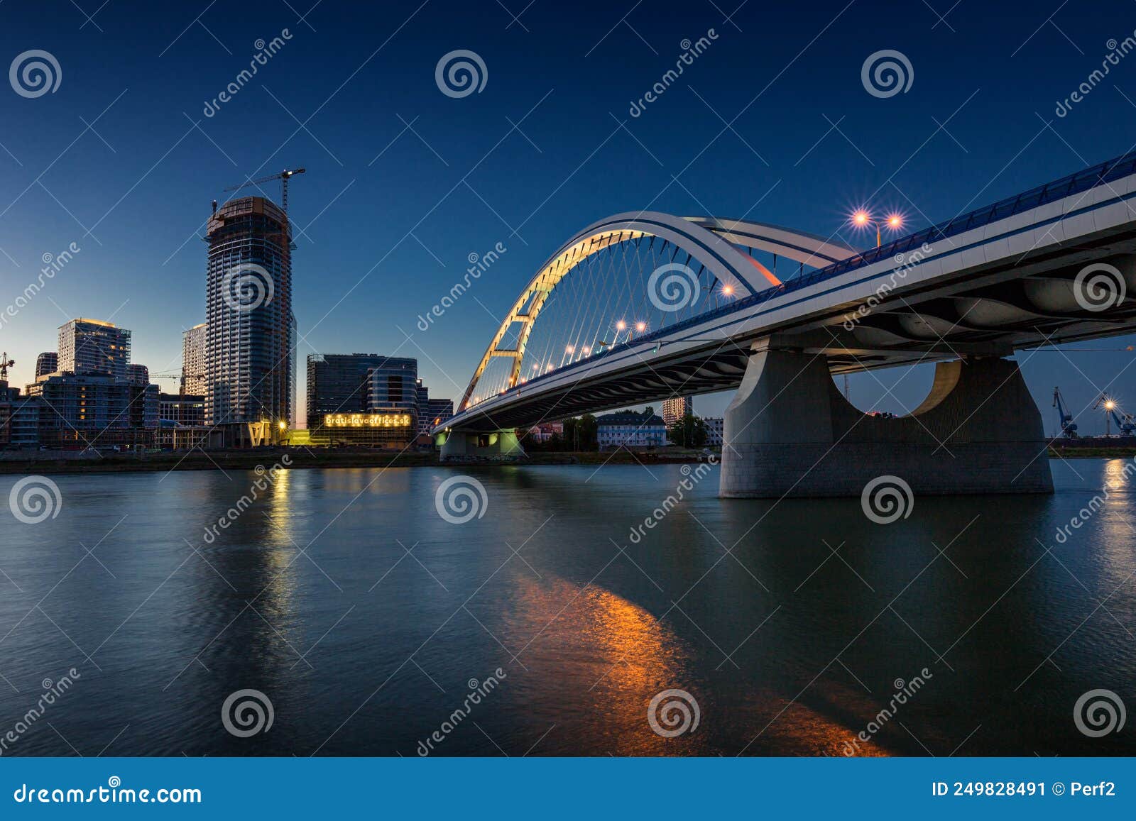 Apollo Bridge stock image. Image of apollo, night, europe - 249828491