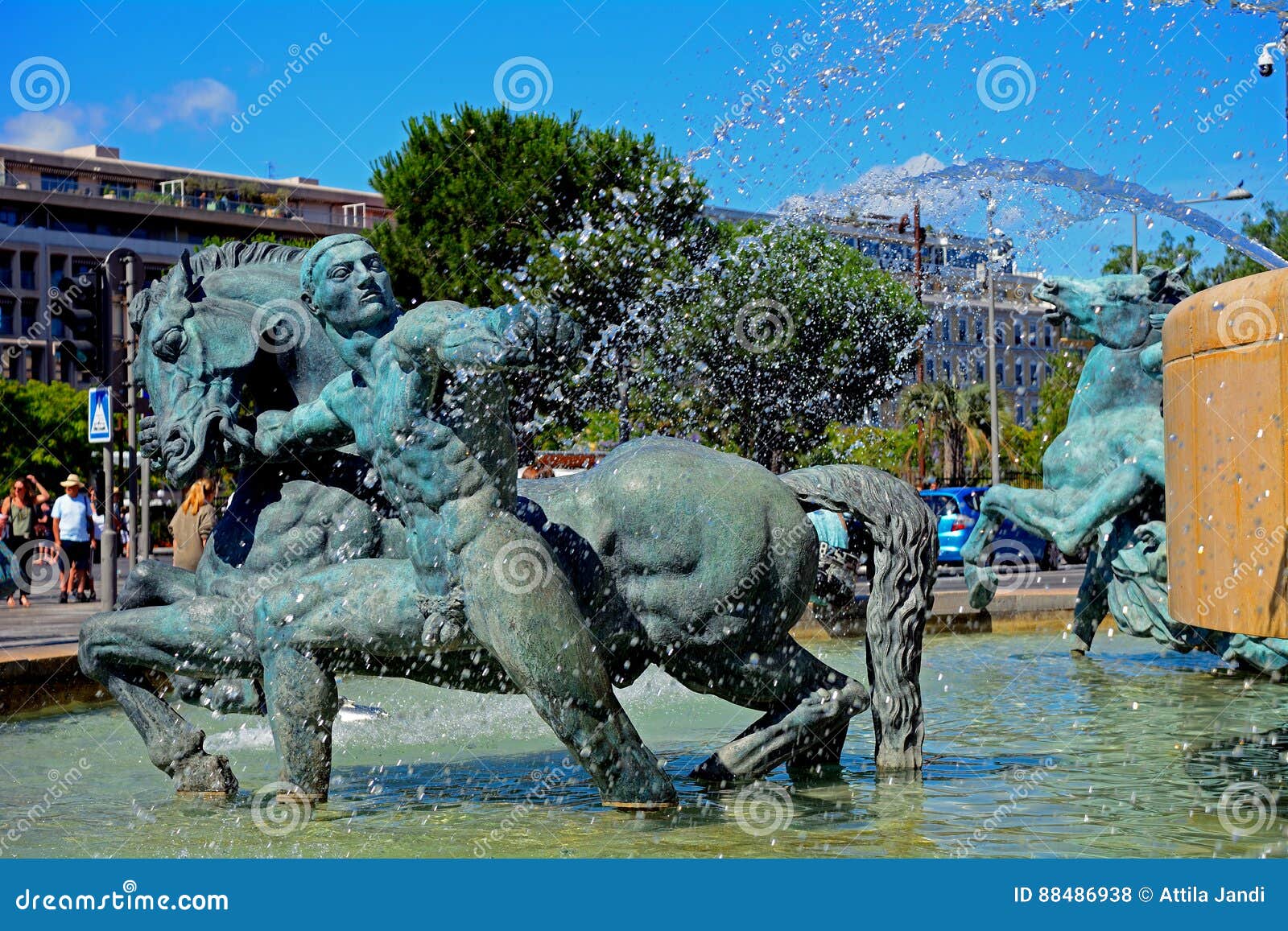 Apollo Fountain, Nice, France Photo stock éditorial - Image du château ...