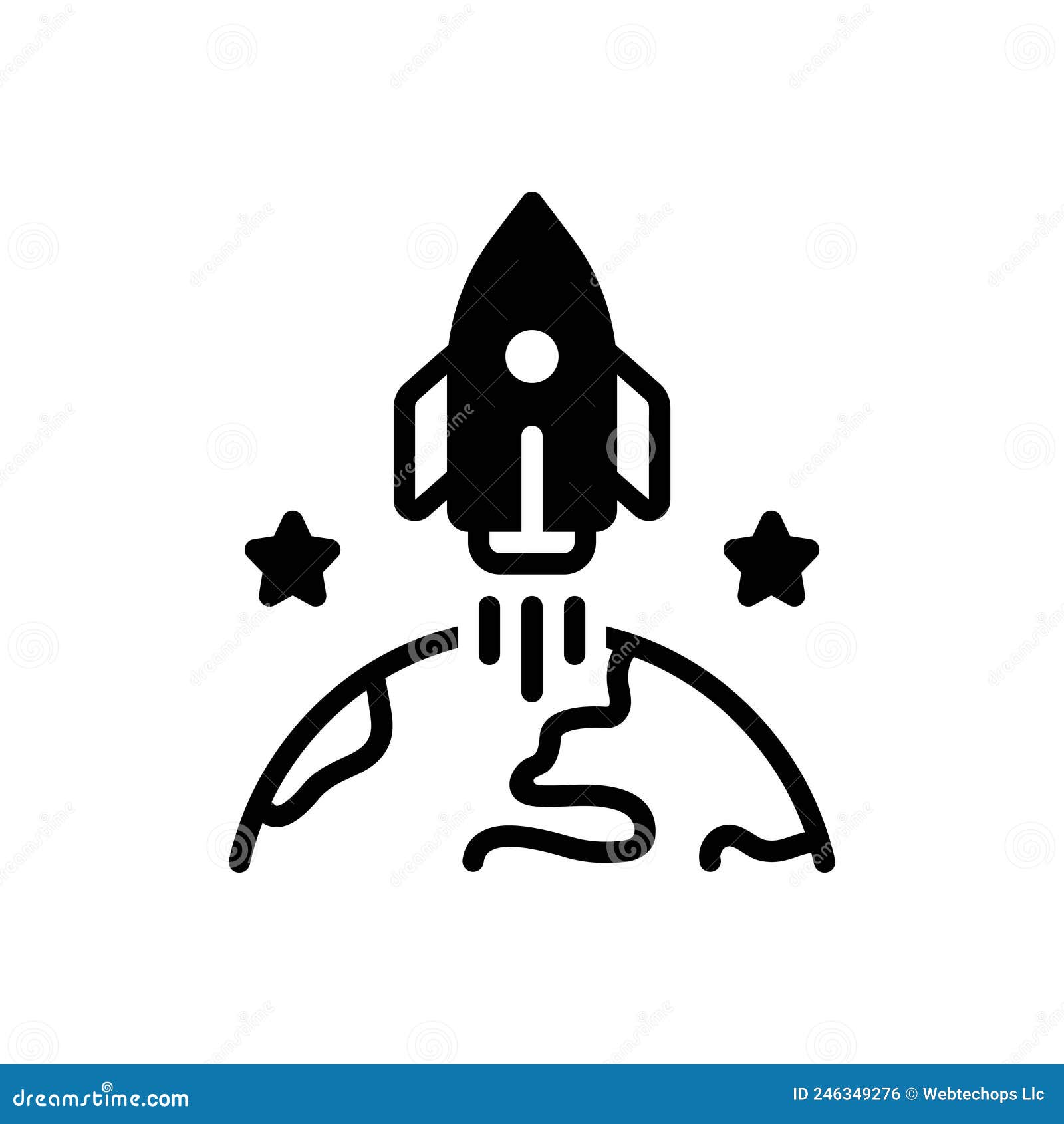 Black Solid Icon for Apollo, Missile and Rocket Stock Vector ...