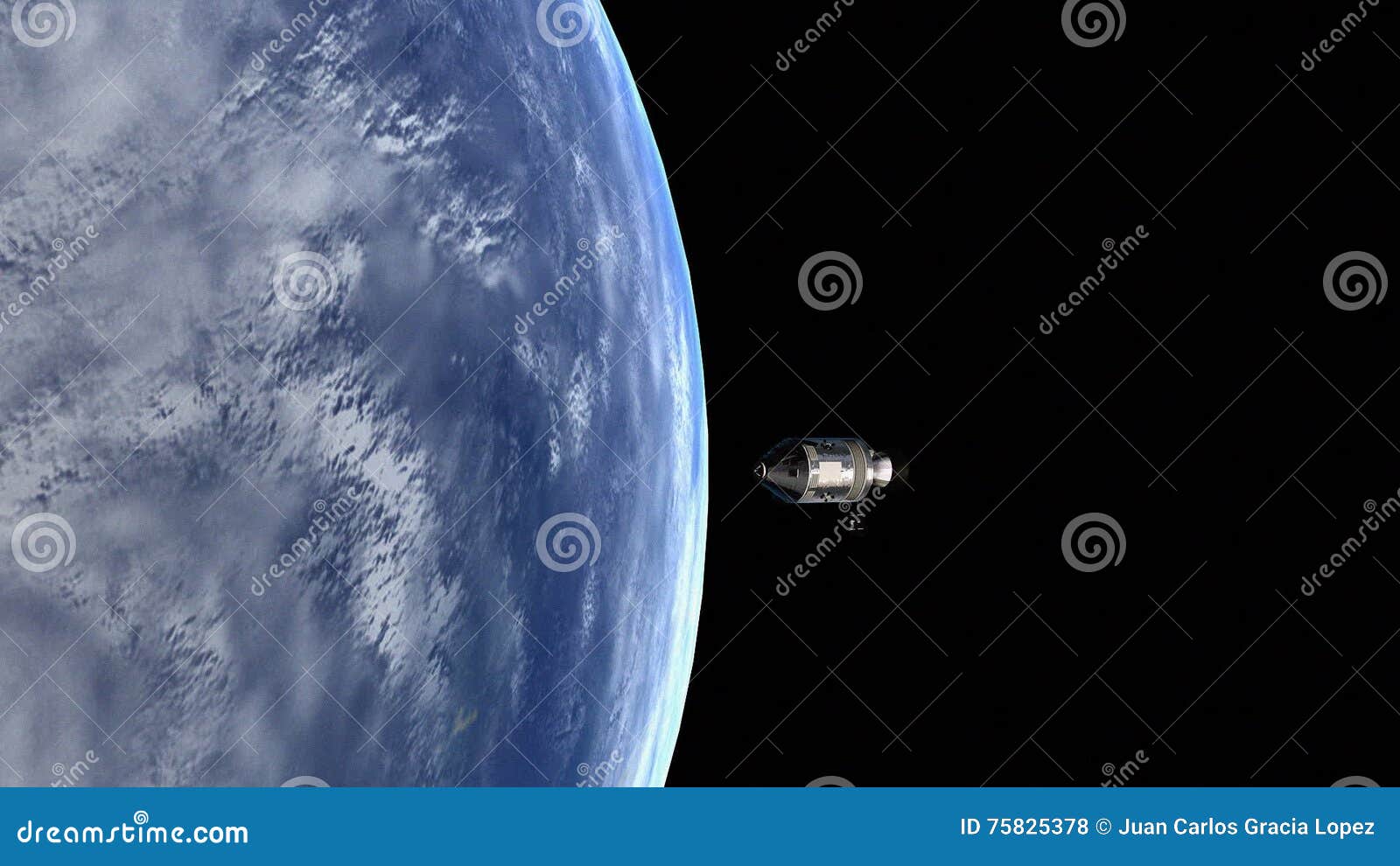 Apollo 11 Orbiter stock footage. Video of orbiting, ship - 75825378