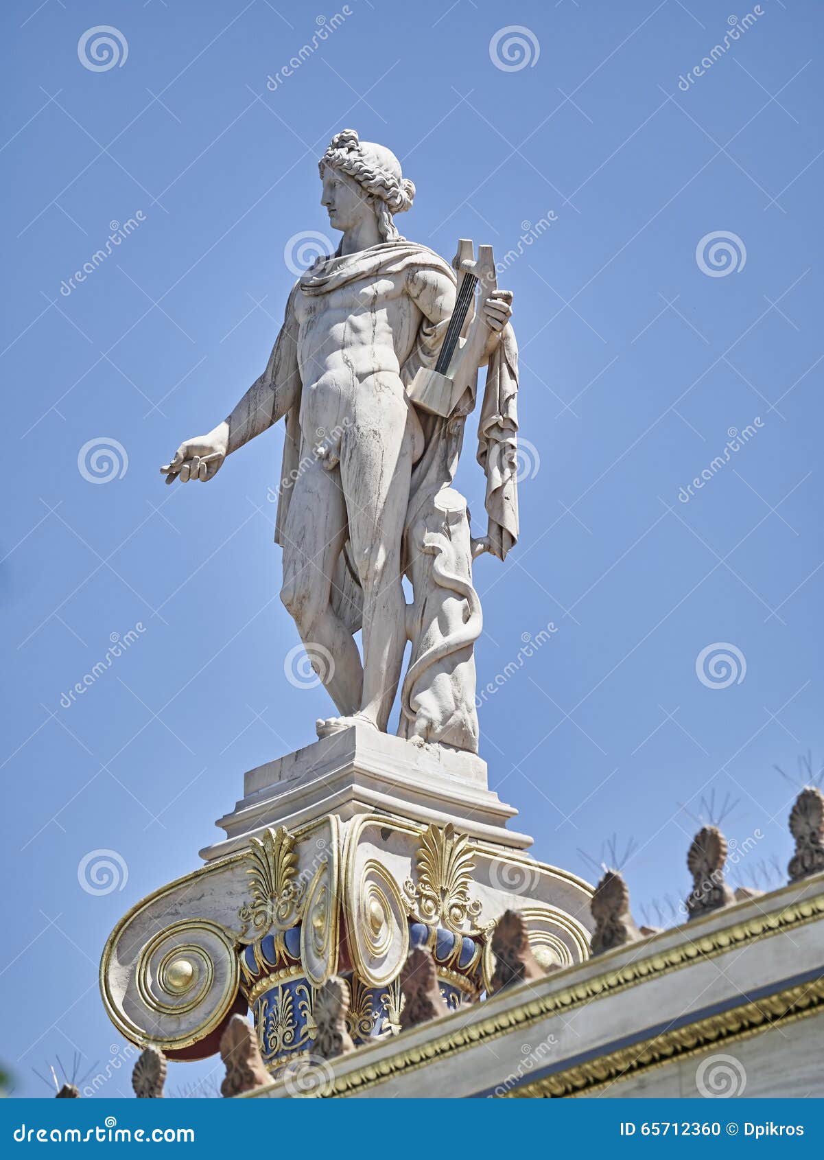 Apollo Statue, the Ancient God of Fine Arts Statue Stock Photo - Image ...