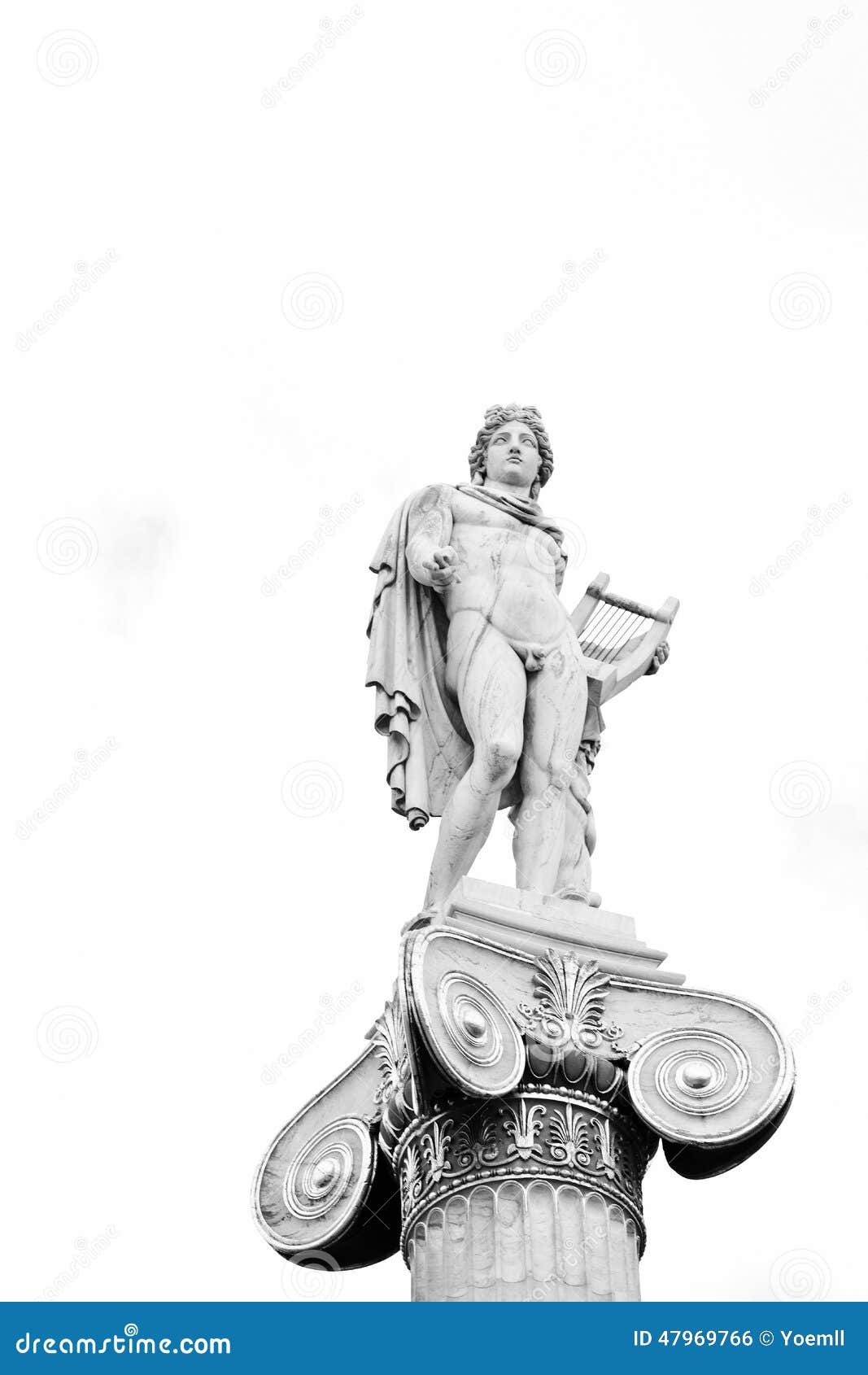 Apollo Statue stock photo. Image of pillars, background - 47969766
