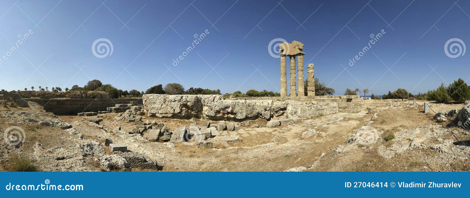 Apollo-Tempel an Der Akropolise Von Rhodos Stockfoto - Bild von ...
