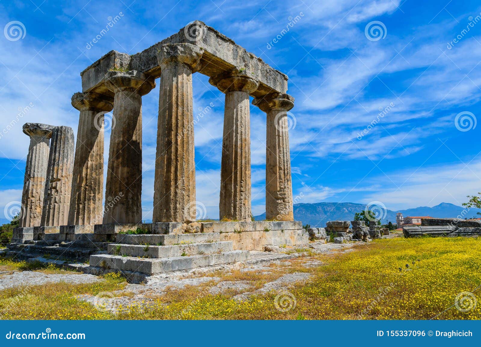 Apollo Temple in Ancient Corinth, Greece Stock Photo - Image of ancient ...