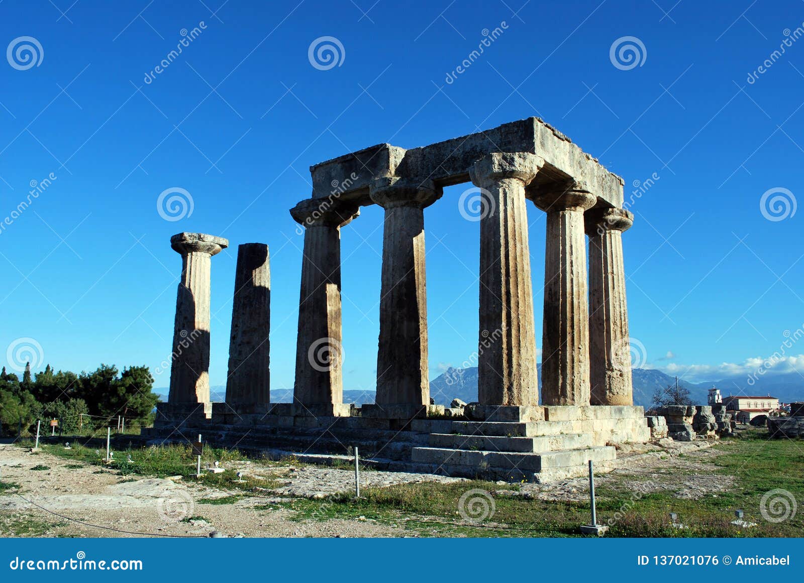 The Apollo Temple in Corinth Stock Photo - Image of order, doric: 137021076
