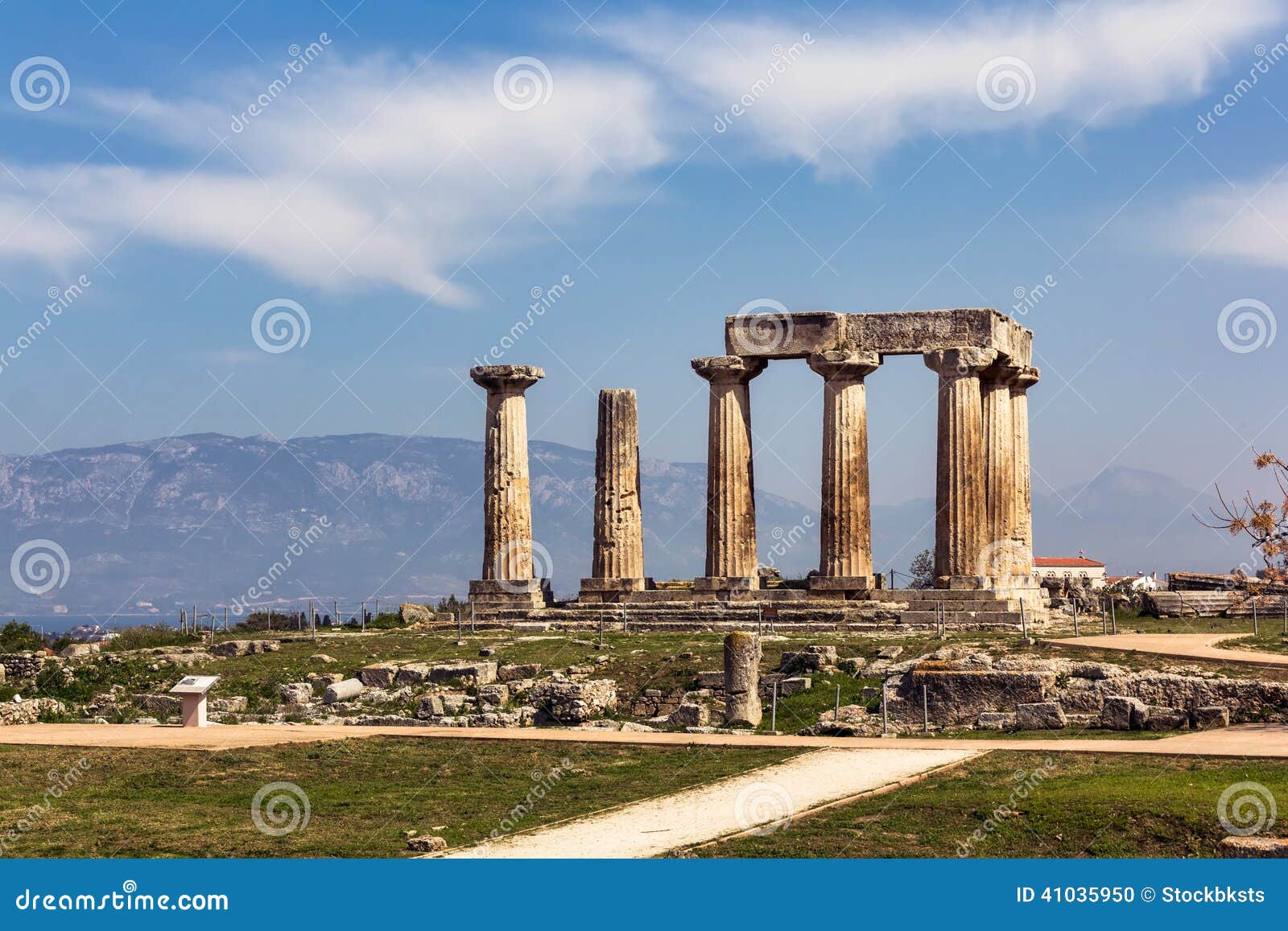 Apollo temple Corinth stock photo. Image of temple, site - 41035950