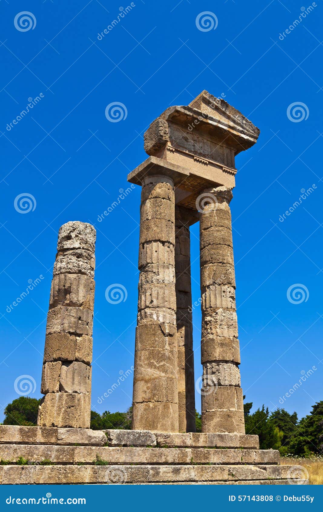 Apollo temple in Rhodes. stock photo. Image of palace - 57143808