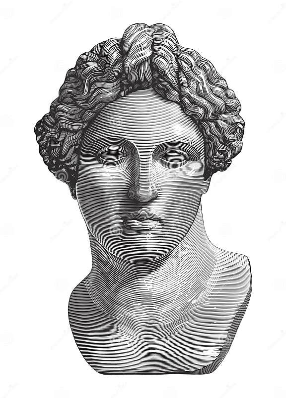 Portrait of Apollo in Vintage Engraving Style Stock Vector ...