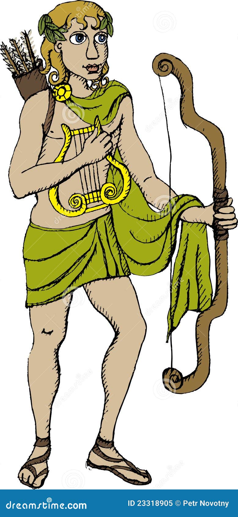 Apolo ilustración del vector. Ilustración de hombre, dios - 23318905