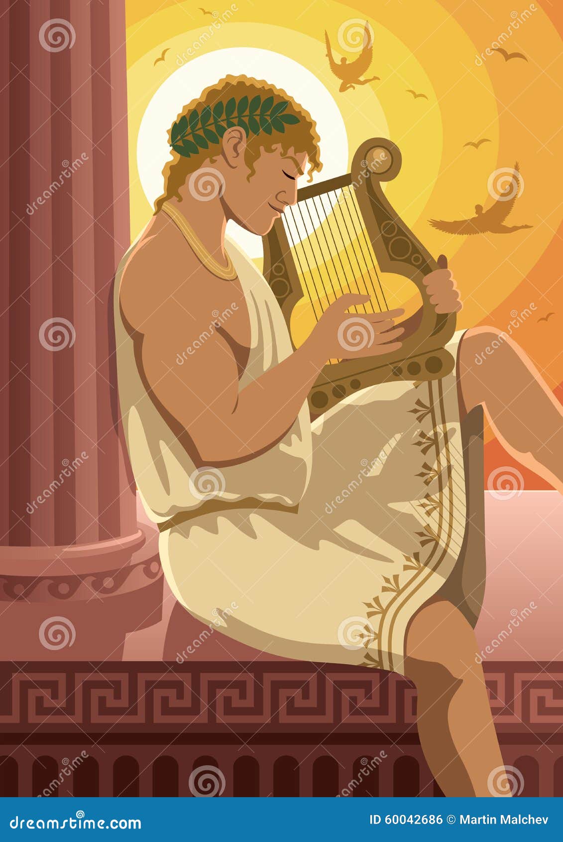 Apolo ilustración del vector. Ilustración de apolo, olimpo - 60042686