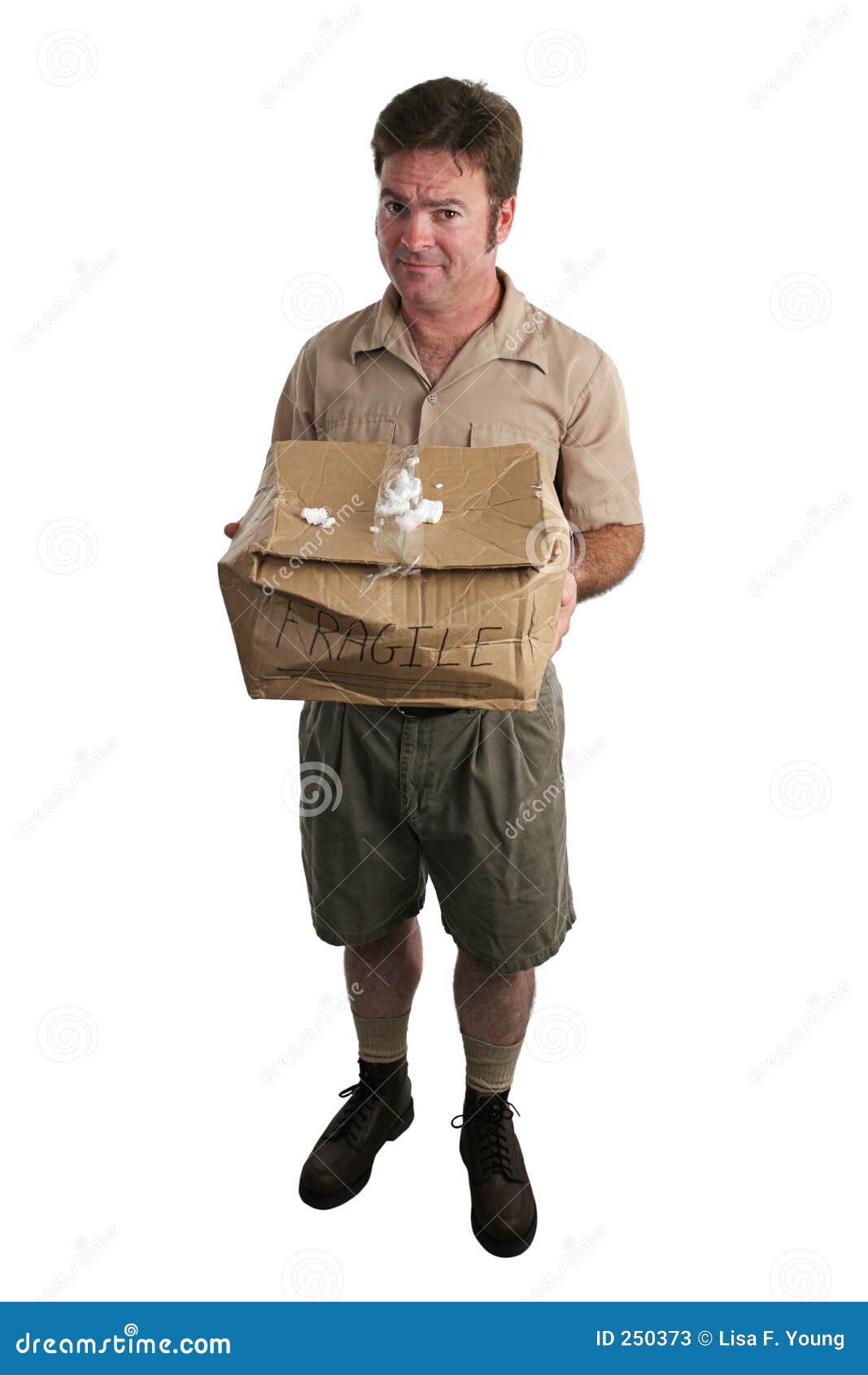Apologetic Delivery Man stock image. Image of people, office - 250373
