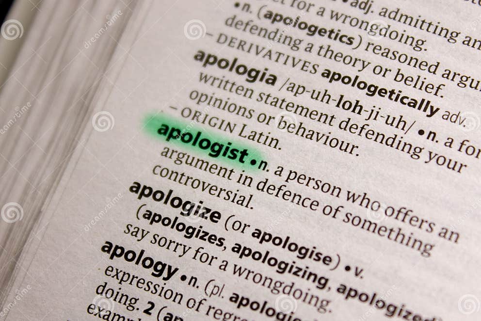 Apologist Word or Phrase in a Dictionary Stock Image - Image of ...