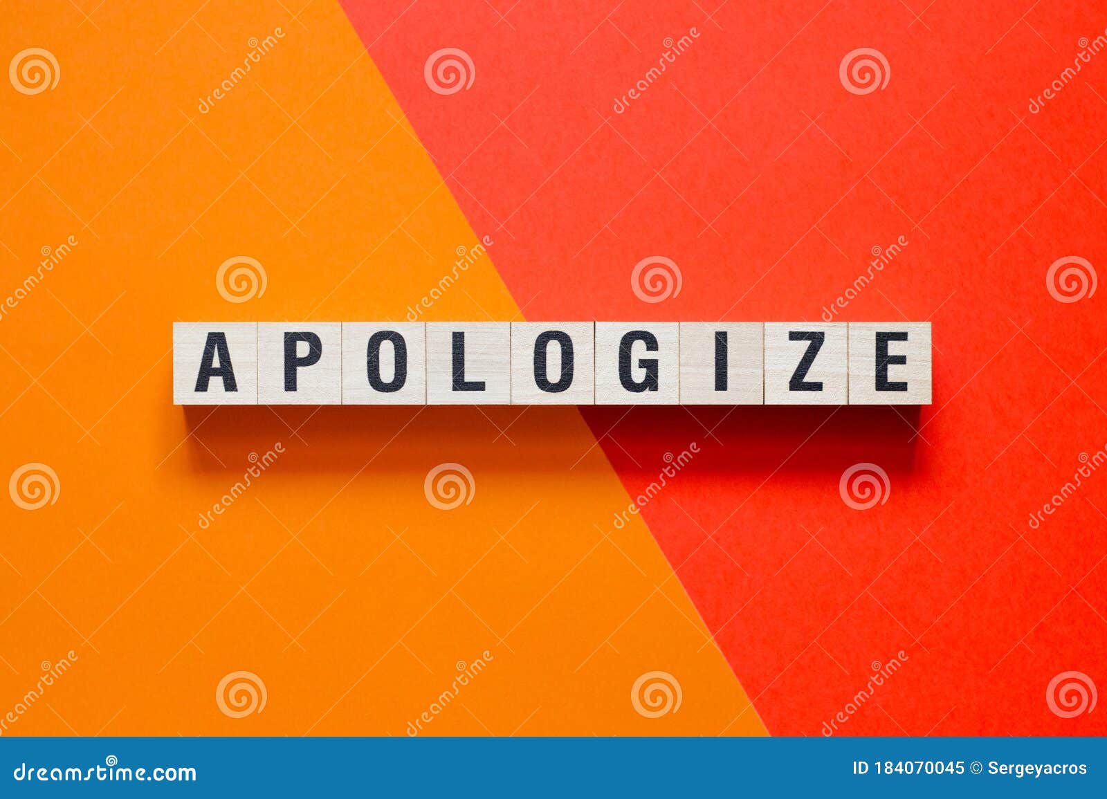 Apologize Word Concept on Cubes Stock Image - Image of apology, build ...