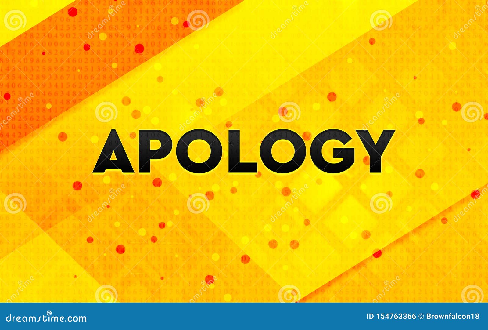 Apology Abstract Digital Banner Yellow Background Stock Illustration ...