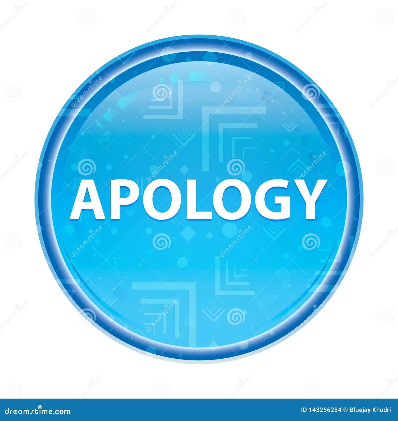 Apology Floral Blue Round Button Stock Illustration - Illustration of ...