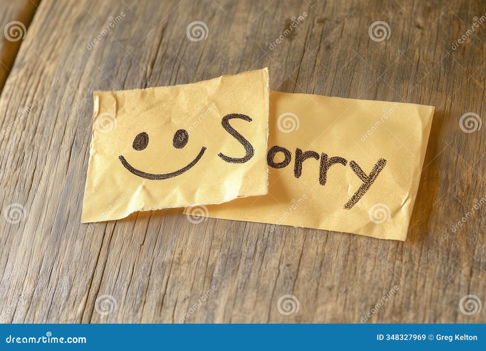 Apology Notes Placed on a Wooden Surface with a Smiley Face ...