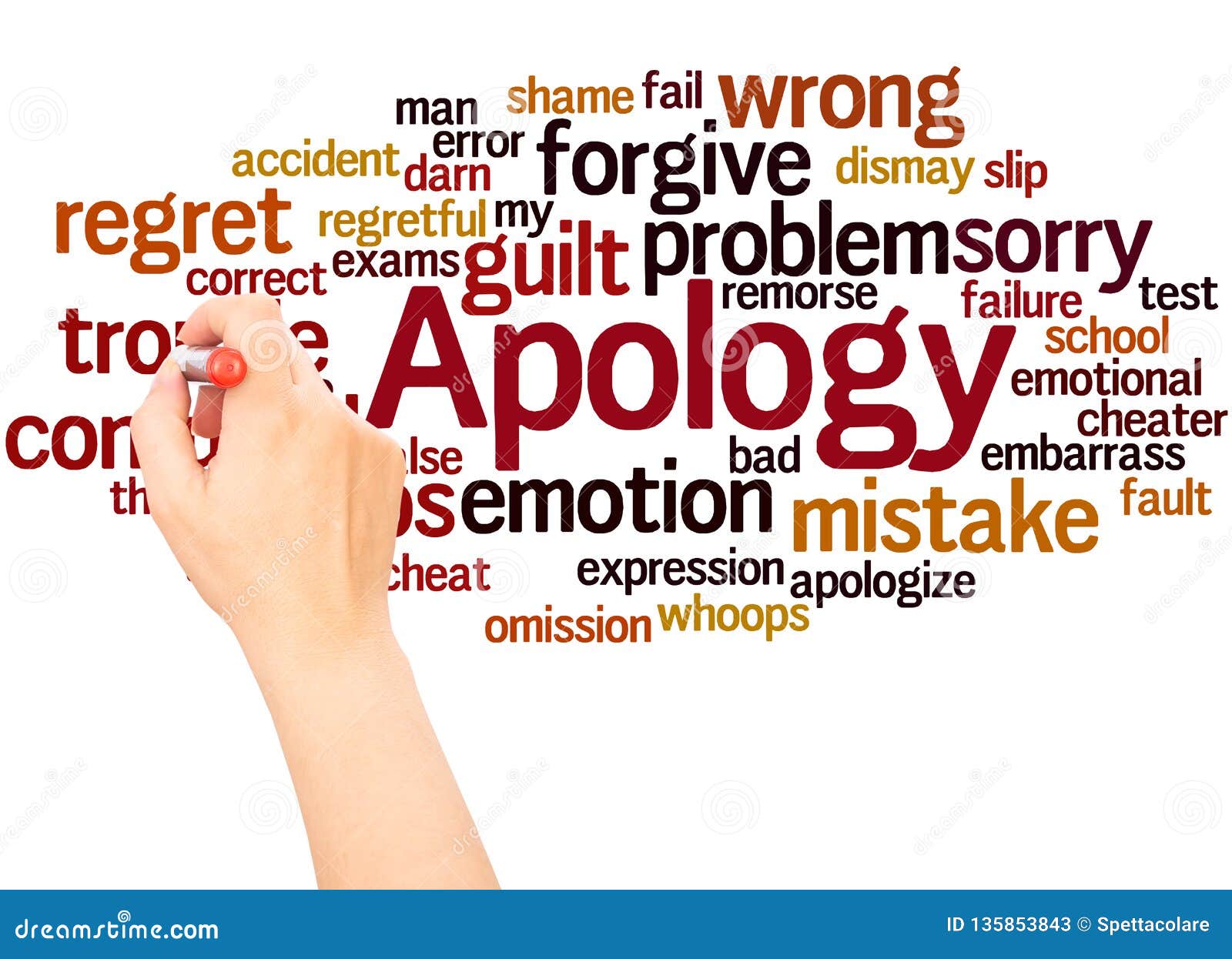 Apology Word Cloud Hand Sphere Concept Stock Photo | CartoonDealer.com ...