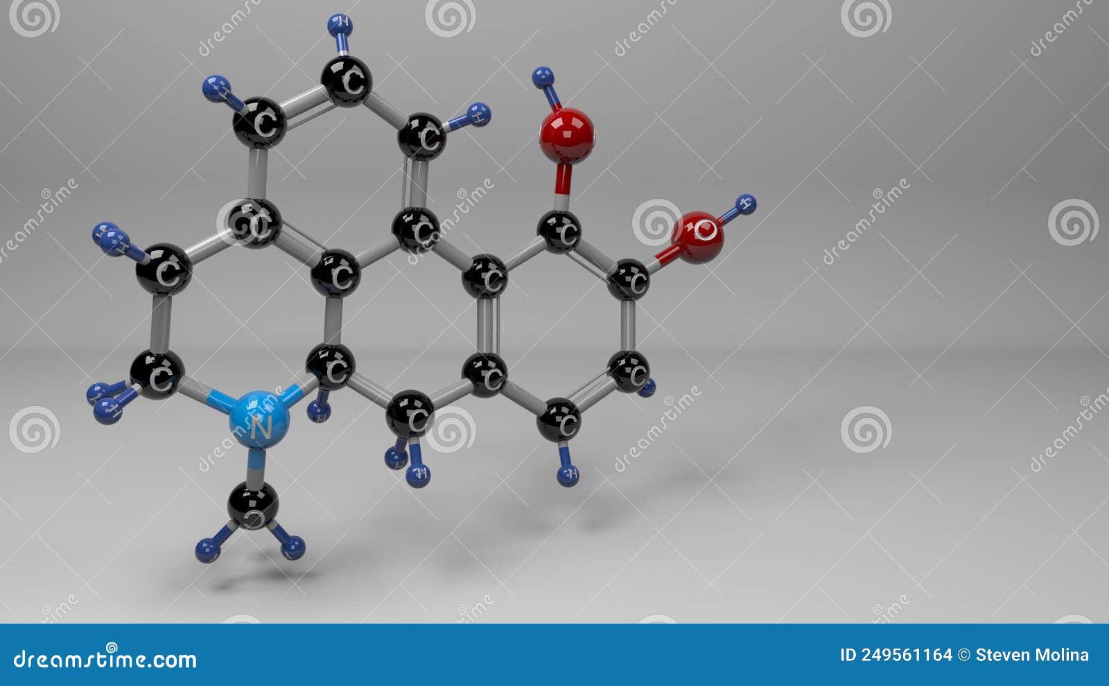 Apomorphine Molecule 3D Illustration. Stock Illustration - Illustration ...