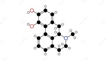 Apomorphine Molecule, Structural Chemical Formula, Ball-and-stick Model ...
