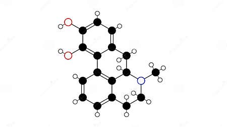 Apomorphine Molecule, Structural Chemical Formula, Ball-and-stick Model ...