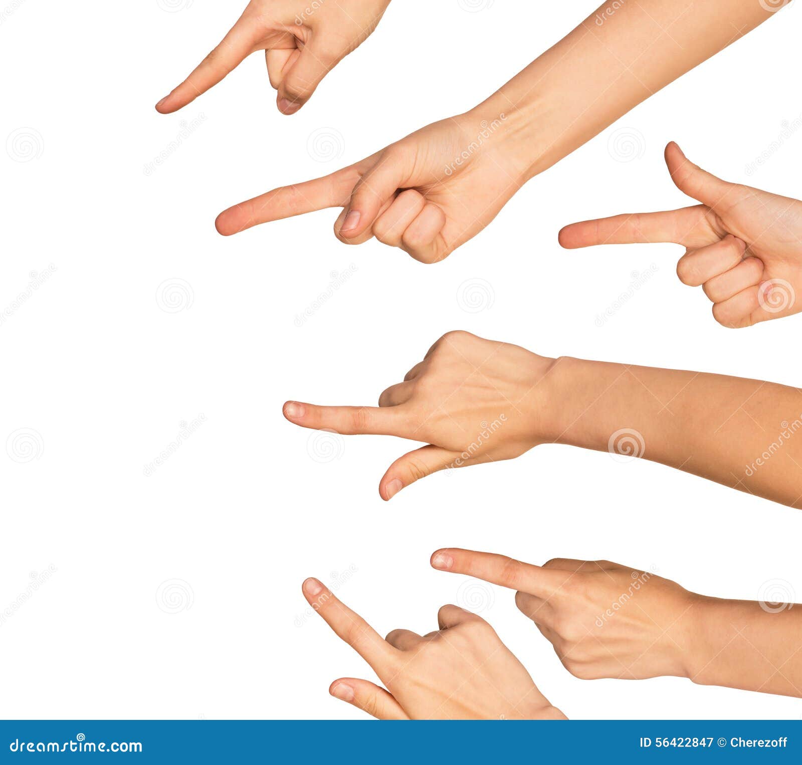 Apontando as mãos imagem de stock. Imagem de isolado - 56422847