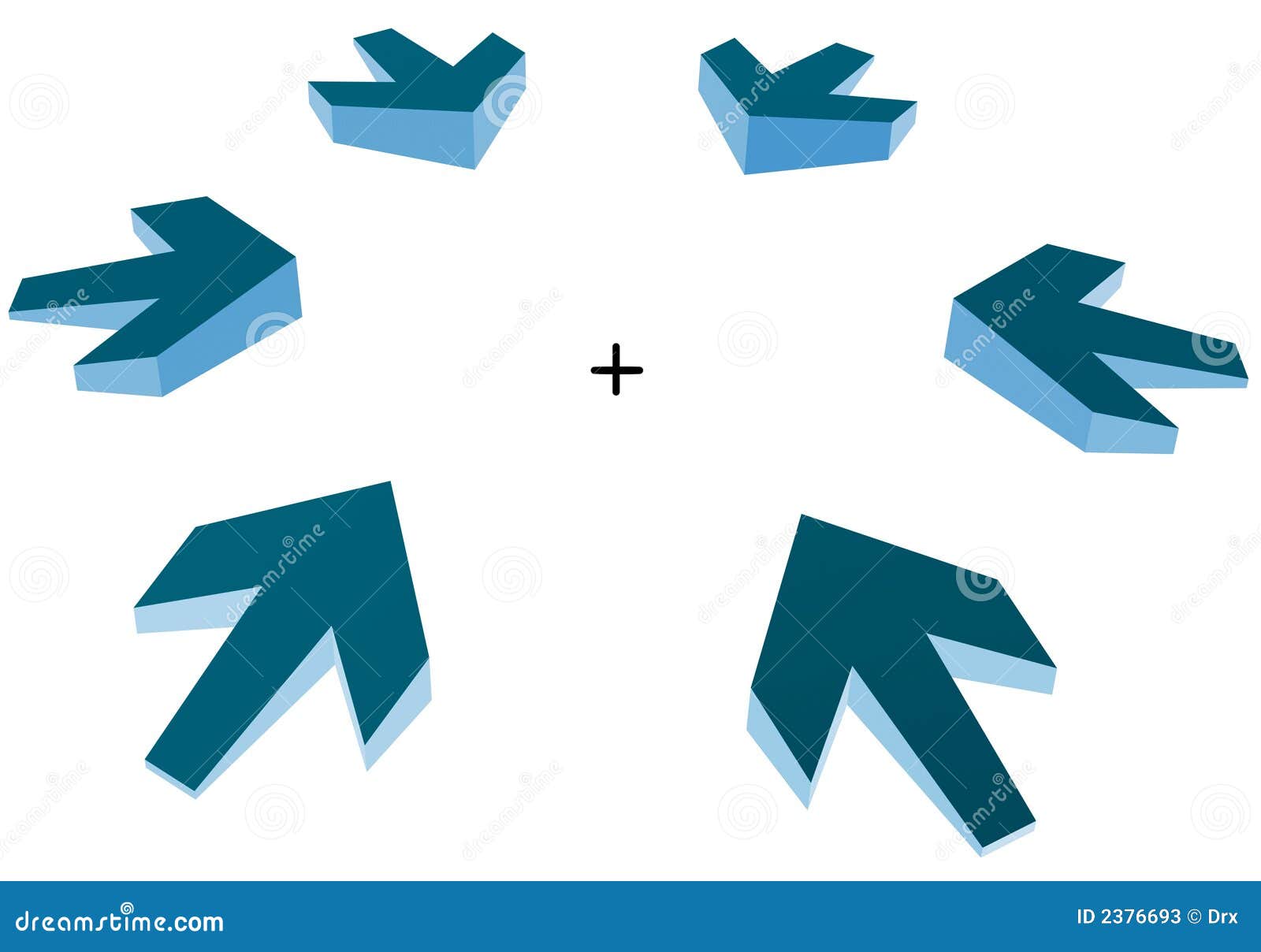Apontando As Setas 3D Rendem Ilustração Stock - Ilustração de redondo ...