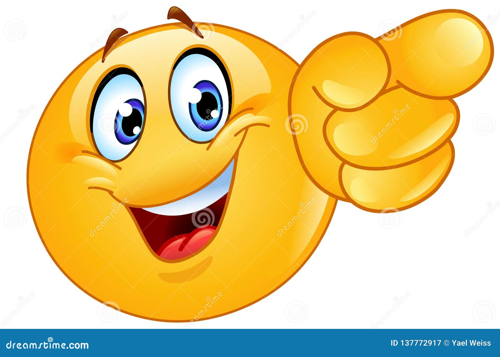 Apontando O Emoticon Dianteiro Ilustração do Vetor - Ilustração de ...