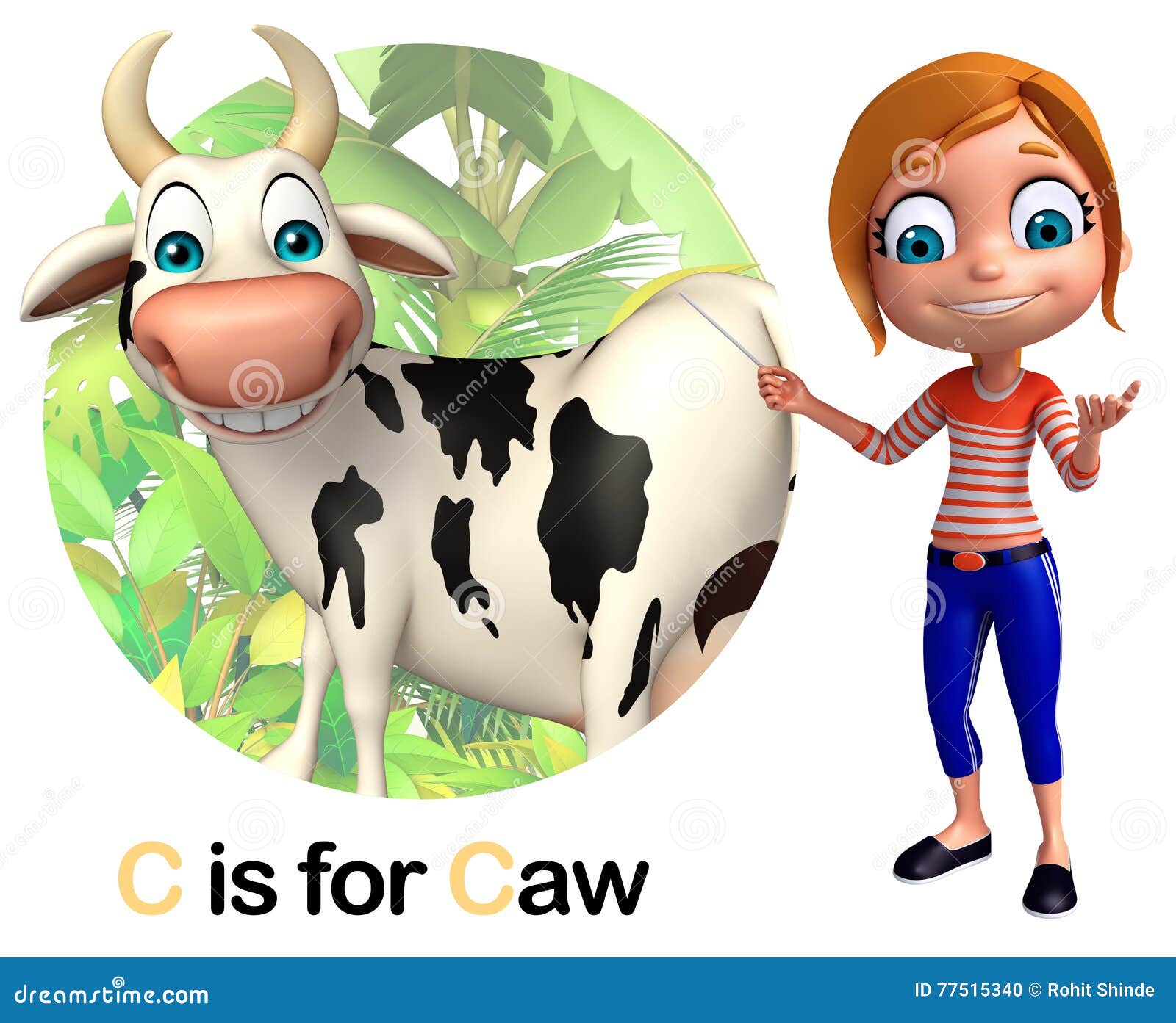 Apontar Da Menina Da Criança Crocita Ilustração Stock - Ilustração de ...