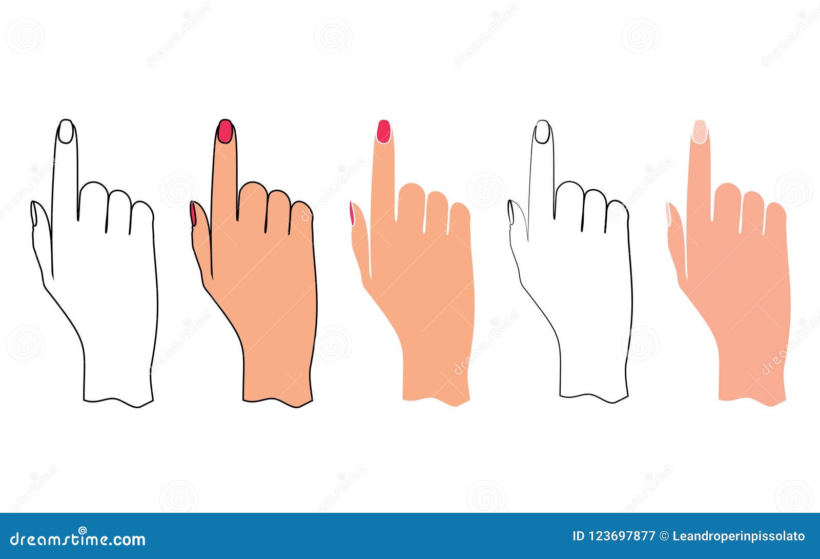 Apontar do dedo da mão ilustração do vetor. Ilustração de gesto - 123697877