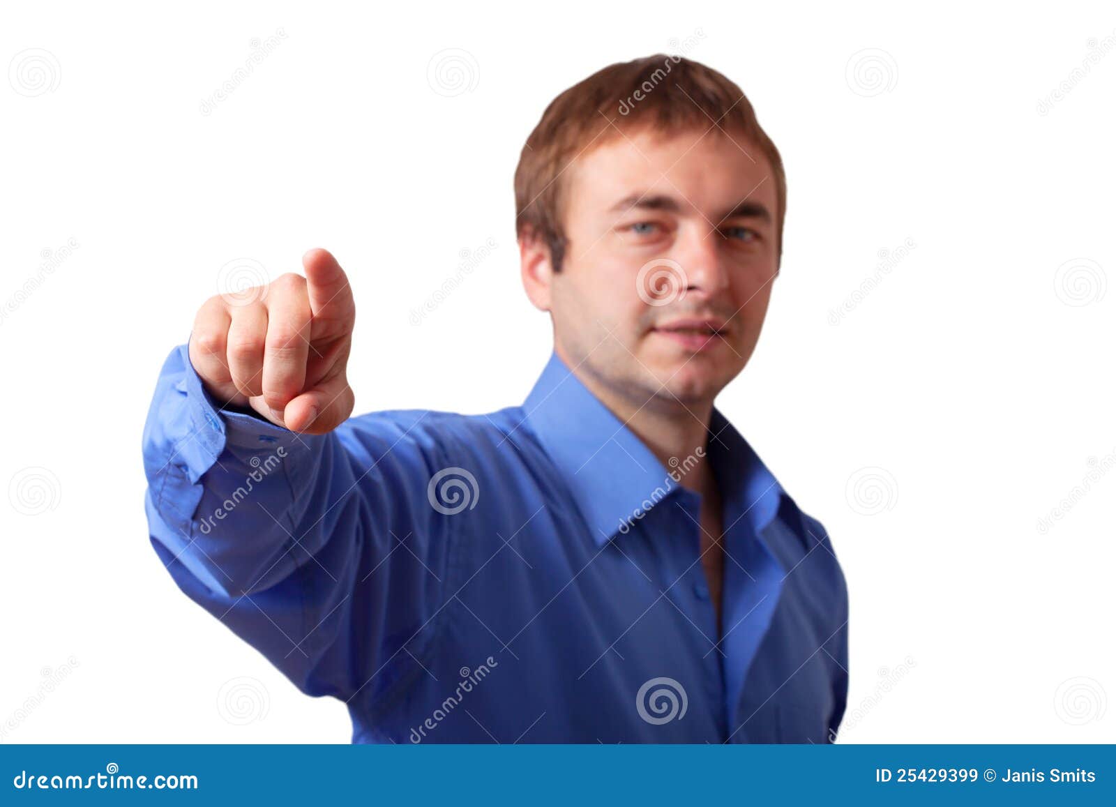 Apontar do homem. imagem de stock. Imagem de homem, azul - 25429399