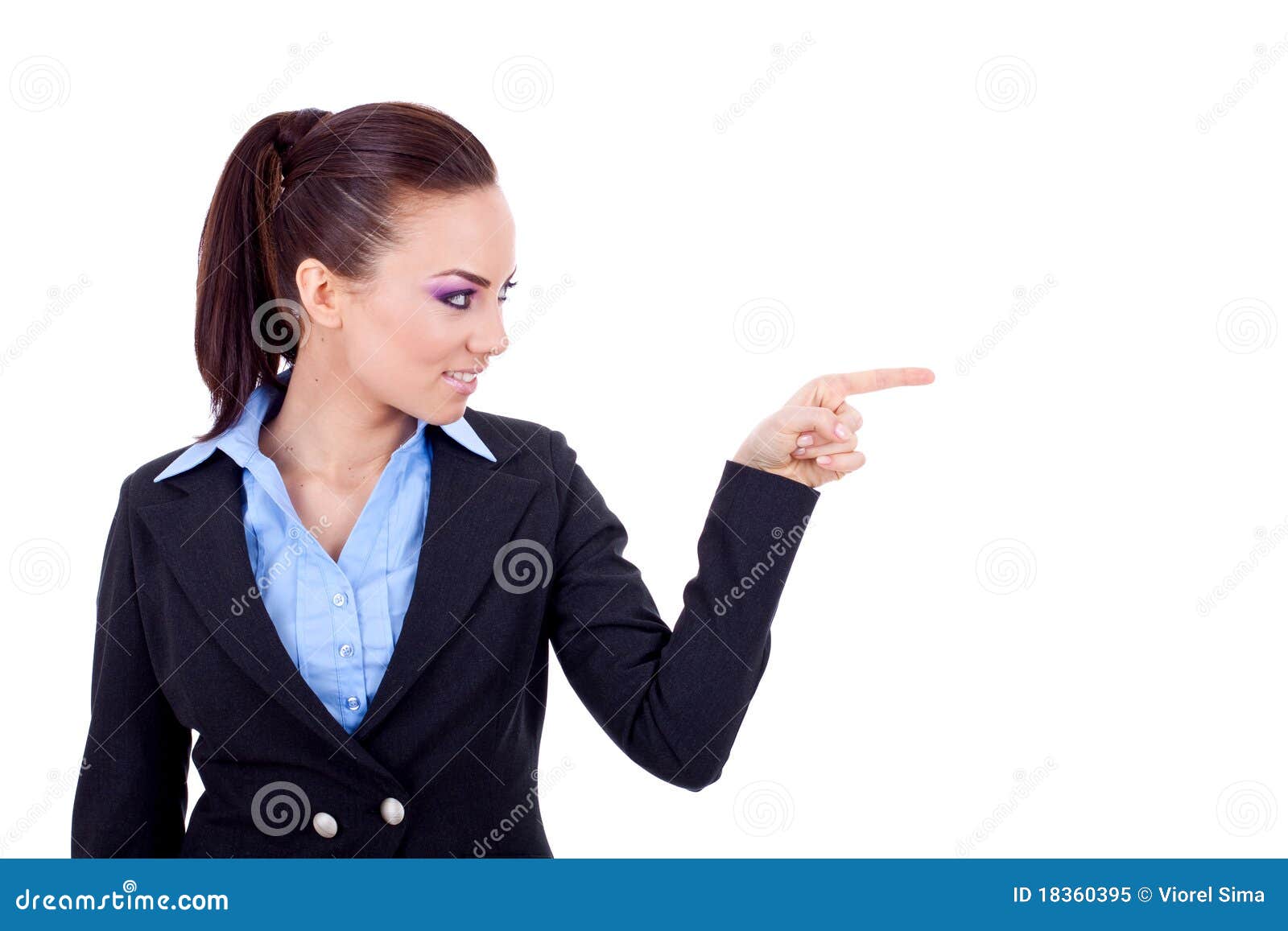 Apontar e olhar ao lado imagem de stock. Imagem de lateralmente - 18360395