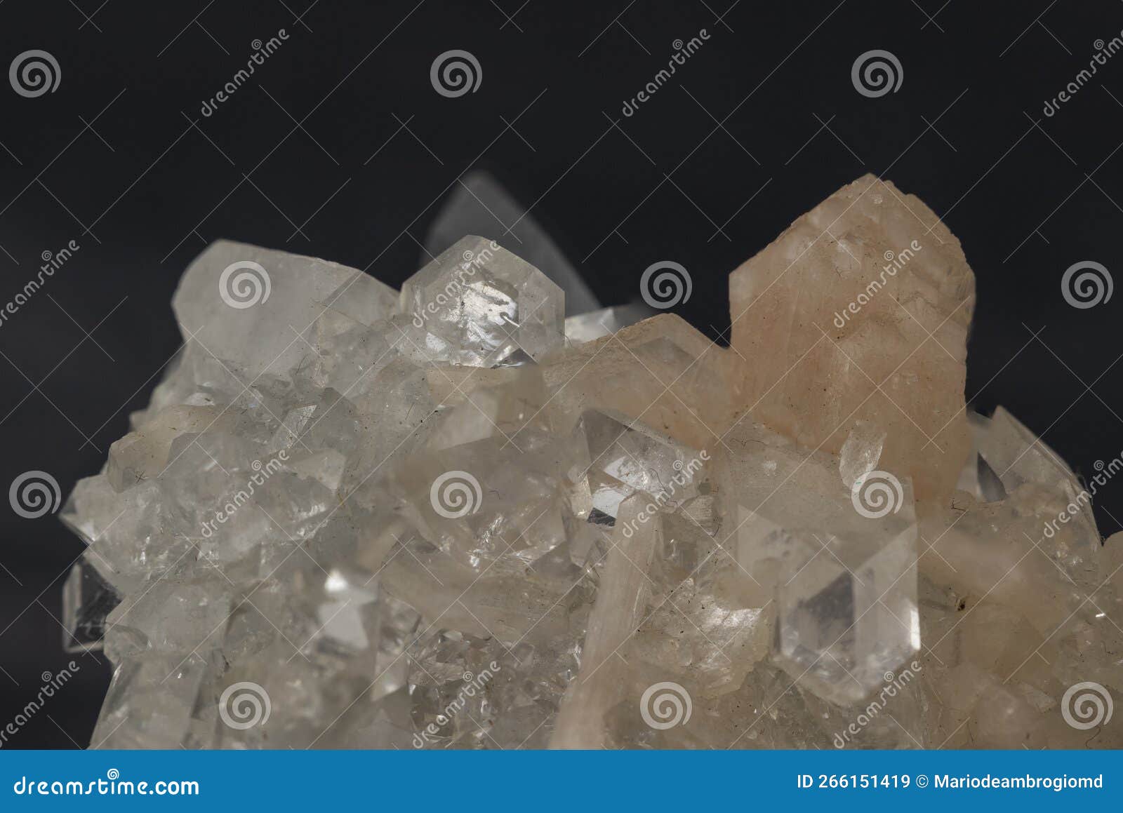 Apophyllite and Stilbite Mineral Sample on Black Background Stock Image ...