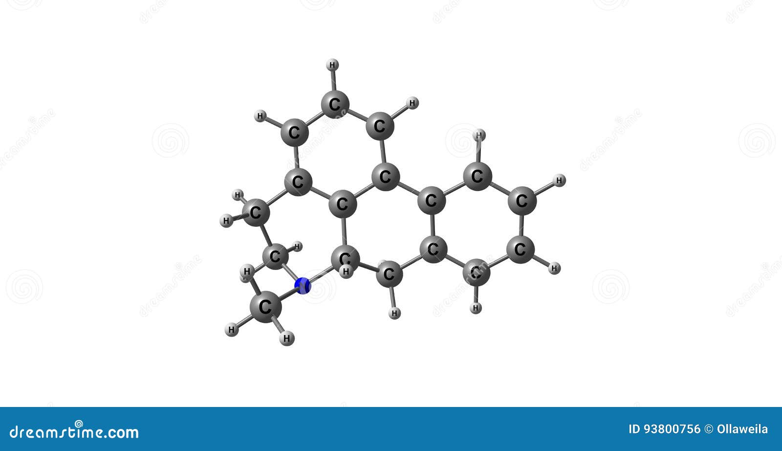 Aporphine Molecular Structure Isolated on White Stock Illustration ...