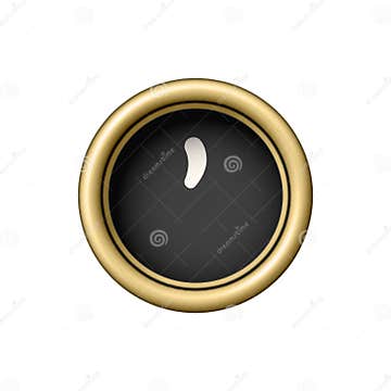 Apostrophe Symbol. Vintage Golden Typewriter Button Isolated on White ...