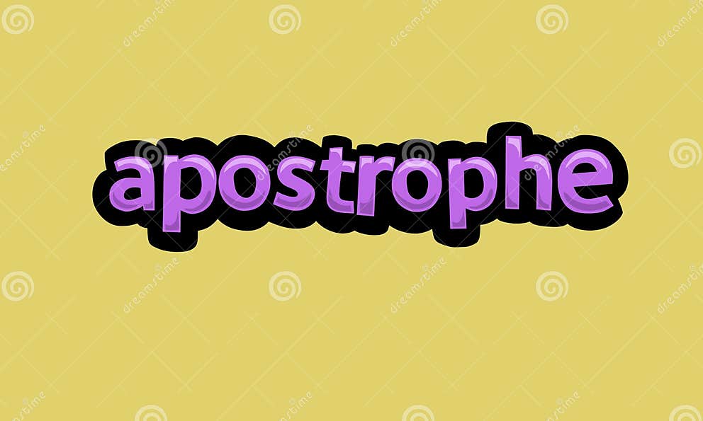 APOSTROPHE Writing Vector Design on a Yellow Background Stock ...