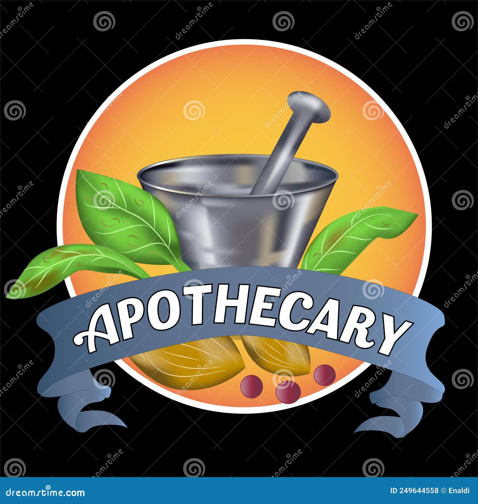 Traditional Herbal Apothecary Sign and Badge Vector Stock Vector ...