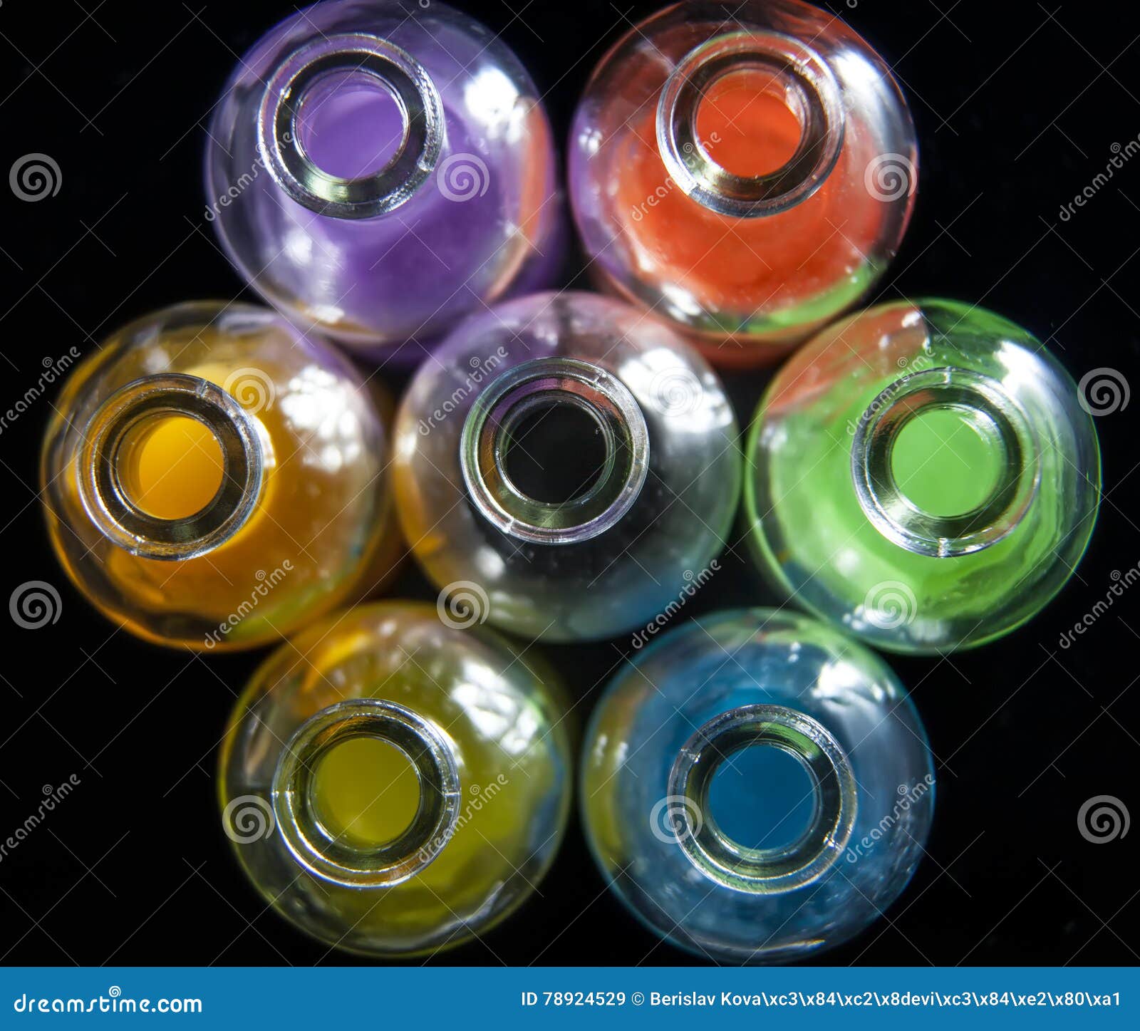 Apothecary, Laboratory Bottles Stock Image - Image of blue, colored ...