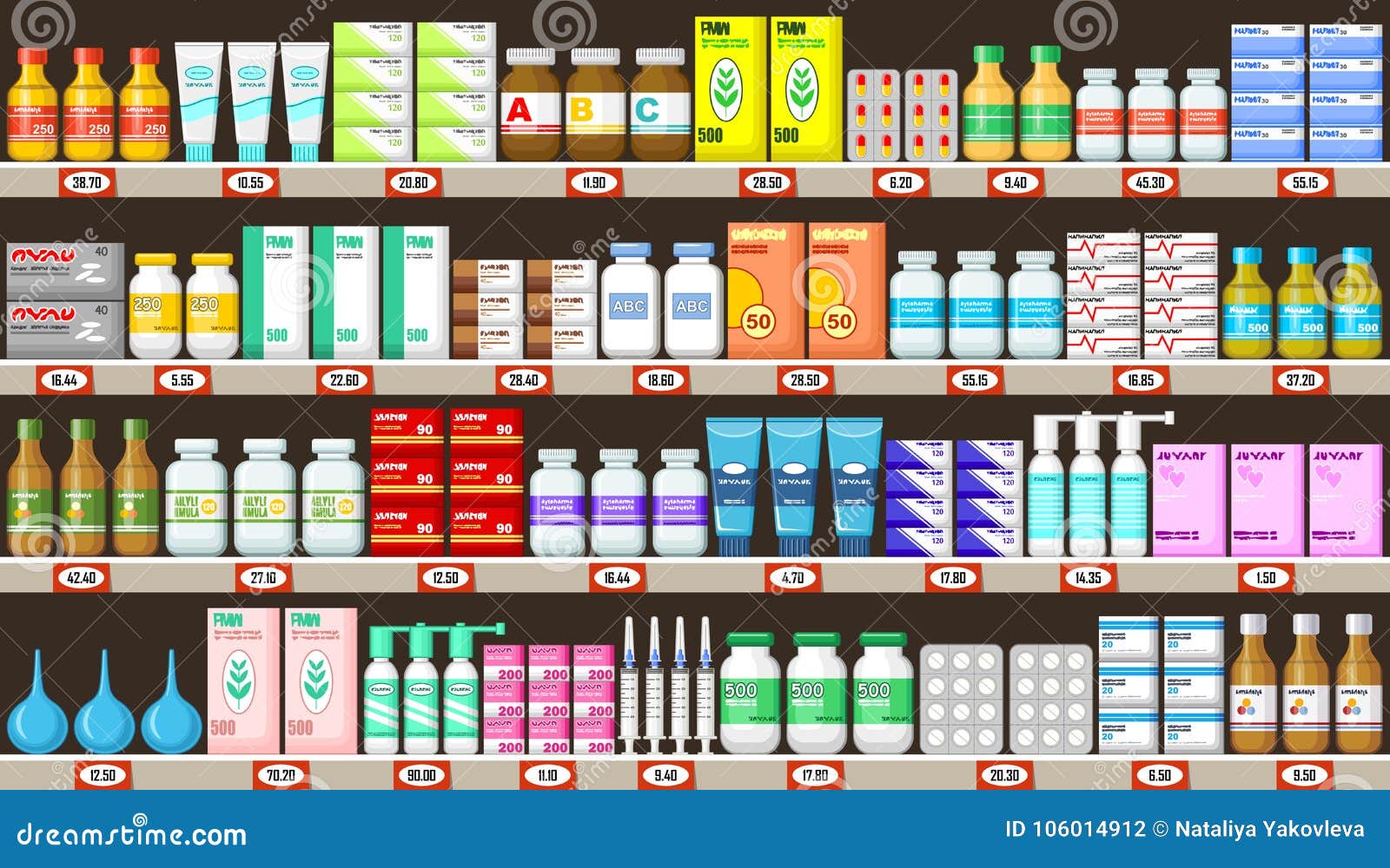 Apothekenregale Mit Medizin Vektor Abbildung - Illustration von konzept ...