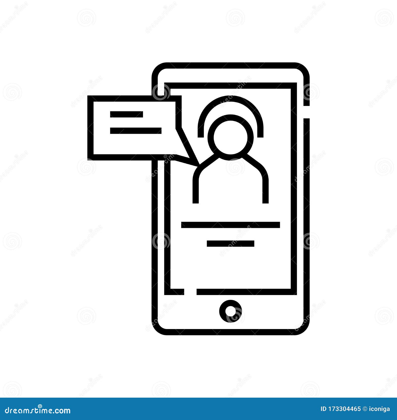App Assistant Line Icon, Concept Sign, Outline Vector Illustration ...