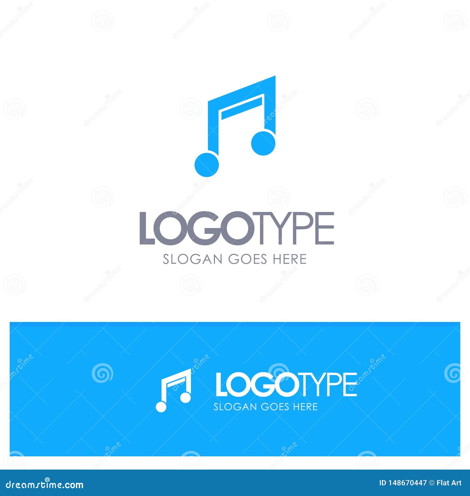 App, Basic, Design, Mobile, Music Blue Solid Logo with Place for ...
