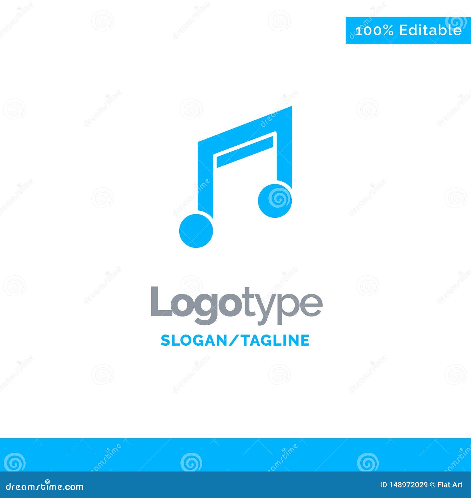 App, Basic, Design, Mobile, Music Blue Solid Logo Template. Place for ...