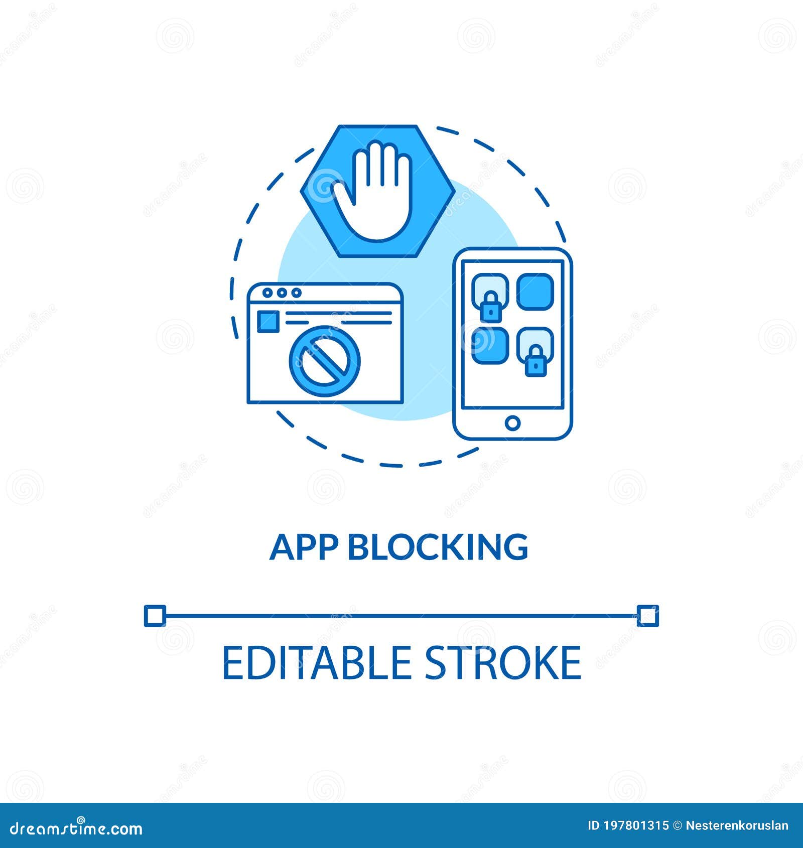 App blocking concept icon stock vector. Illustration of access - 197801315