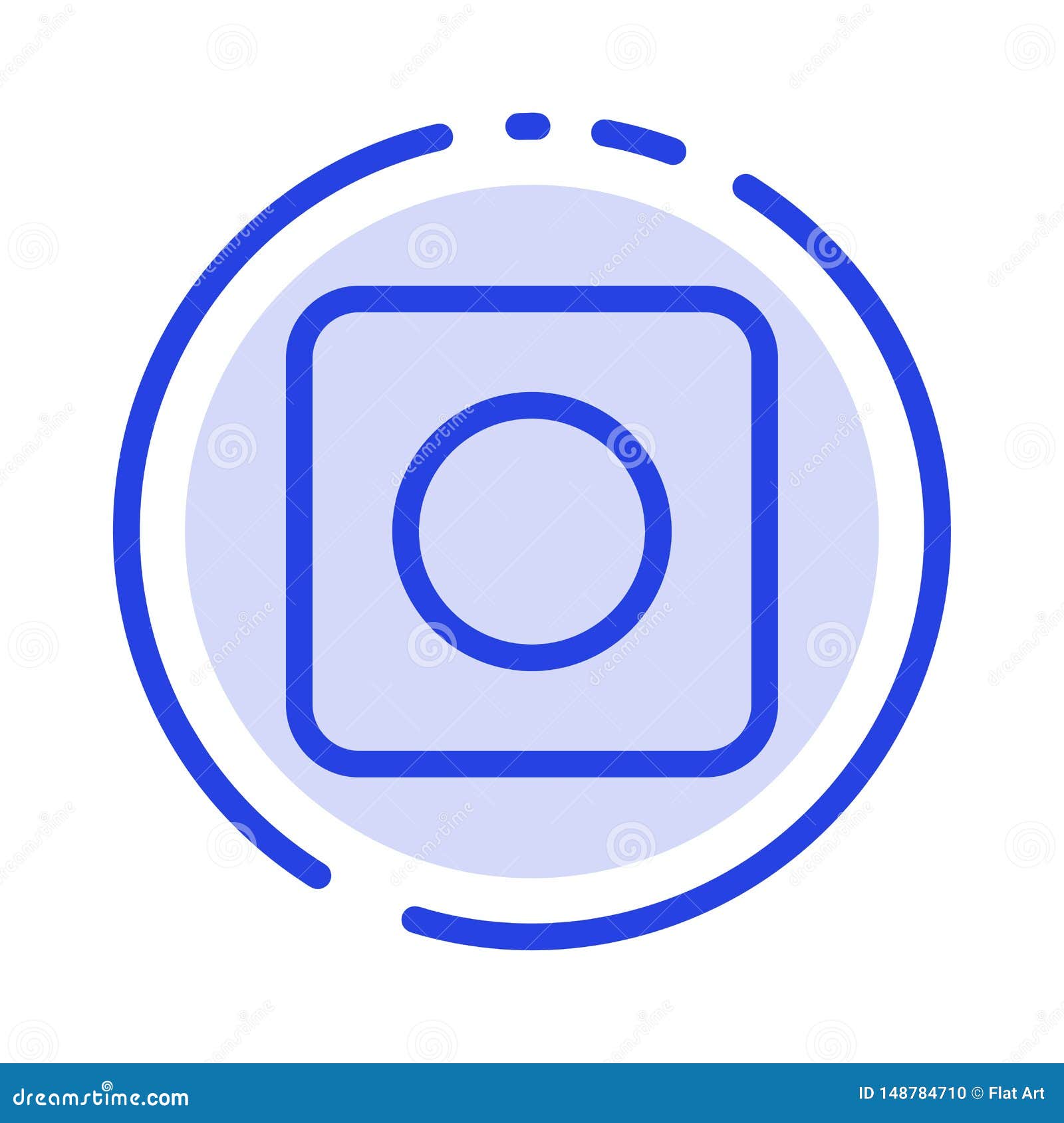 App, Browser, Maximize Blue Dotted Line Line Icon Stock Vector ...