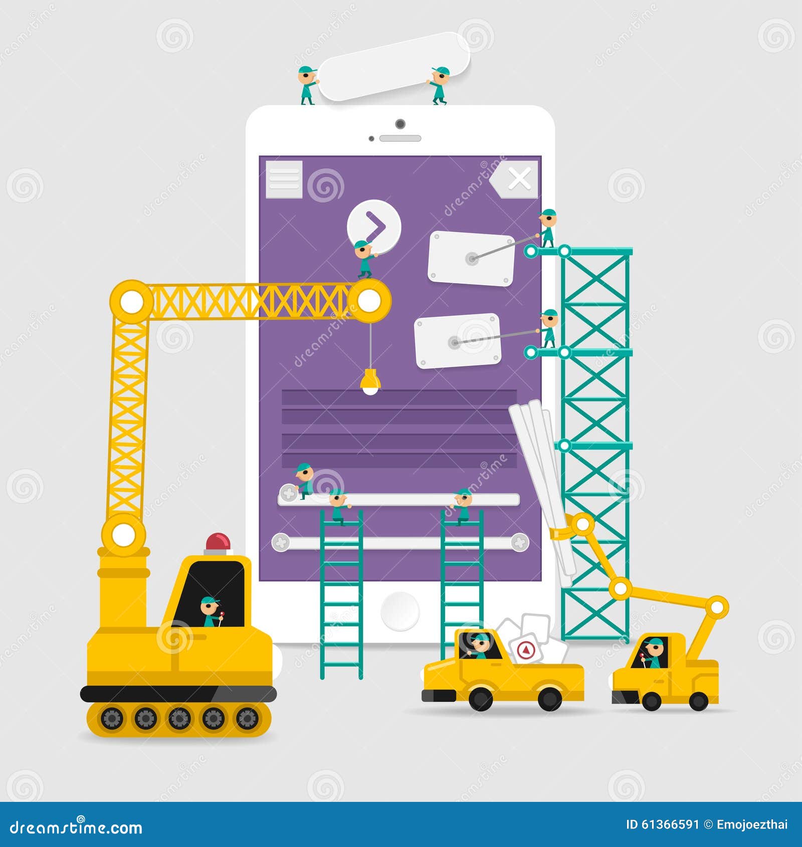 App Building stock vector. Illustration of button, engineering - 61366591