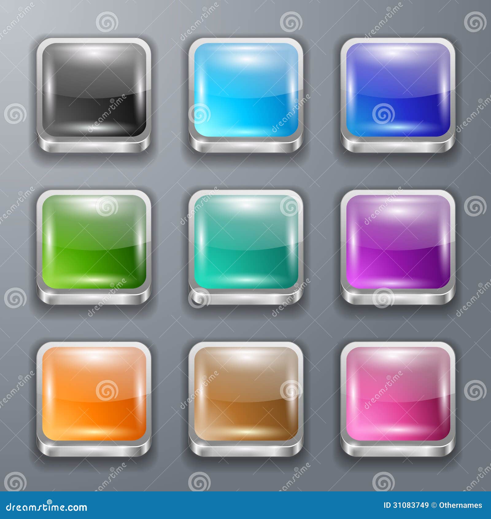 App buttons set stock vector. Illustration of glass, glossy - 31083749