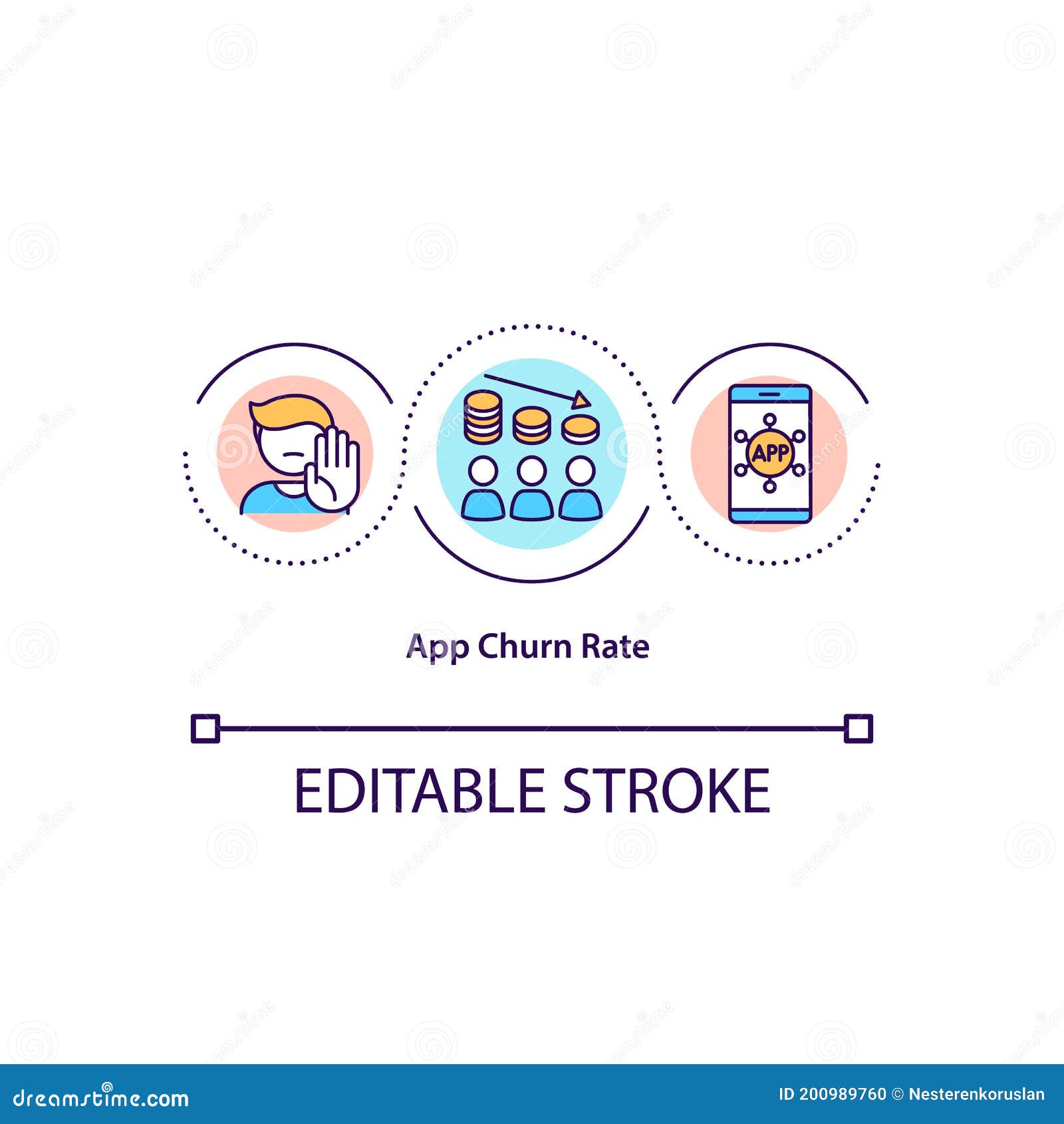 App Churn Rate Concept Icon Stock Vector - Illustration of concept ...