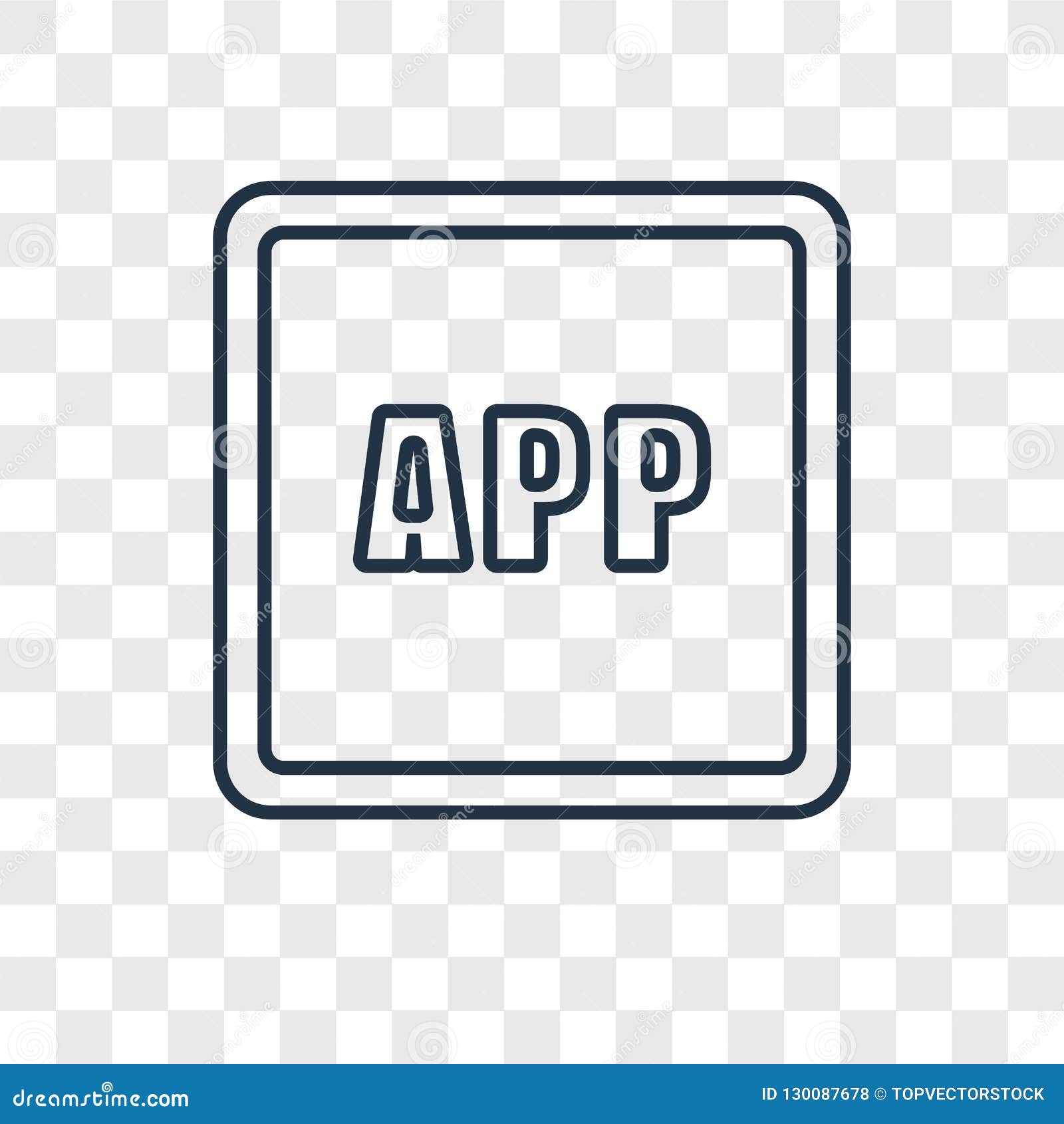 App Concept Vector Linear Icon Isolated on Transparent Background, App ...